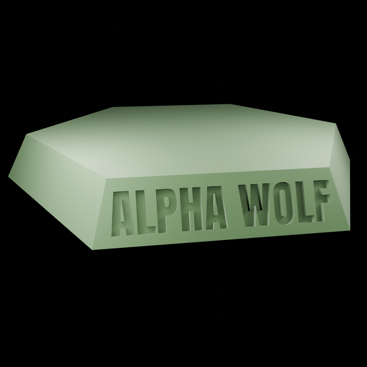 3D Printable Alpha Wolf Battletech Hex Base by James Hall